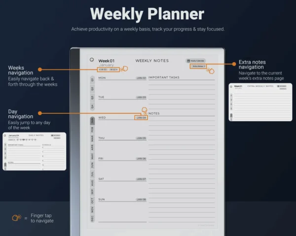 ReMarkable 2 Daily Planner 2024 & 2025 - TabletTemplates.com